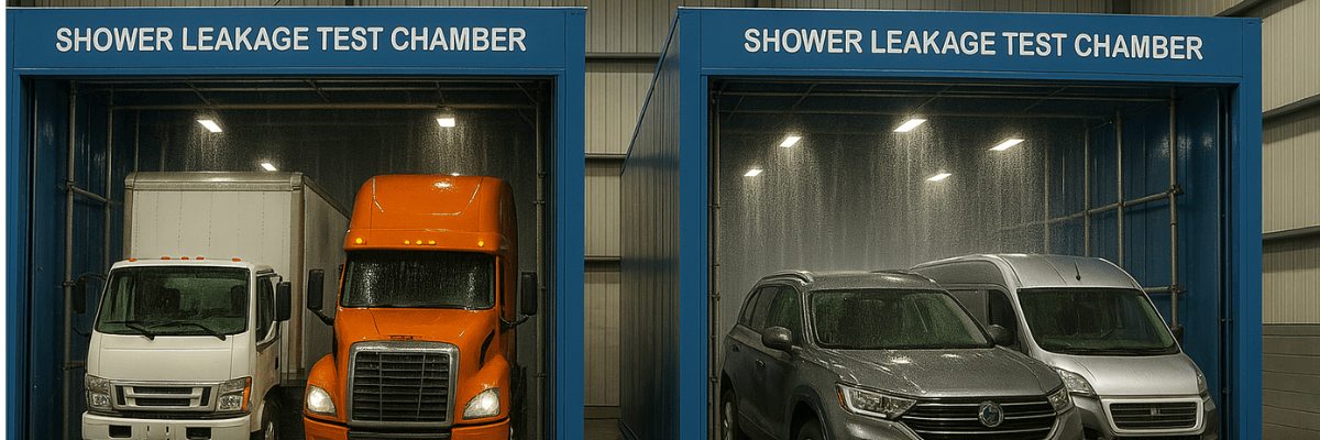 Shower leakage test chambers for vehicles and trucks | Synergy Spray ...
